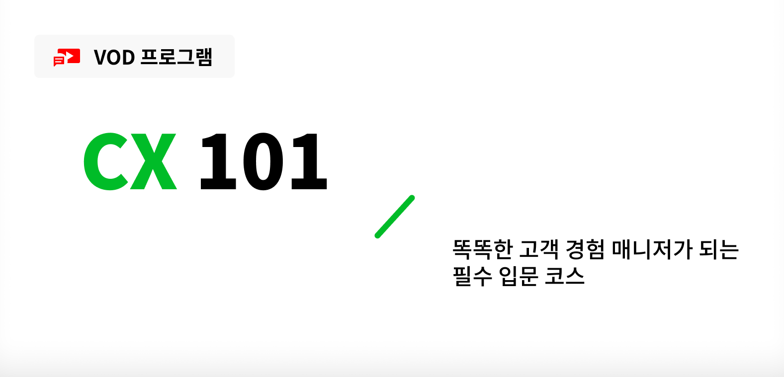 CX 101 : 똑똑한 고객 경험 매니저가 되는 필수 입문 코스
